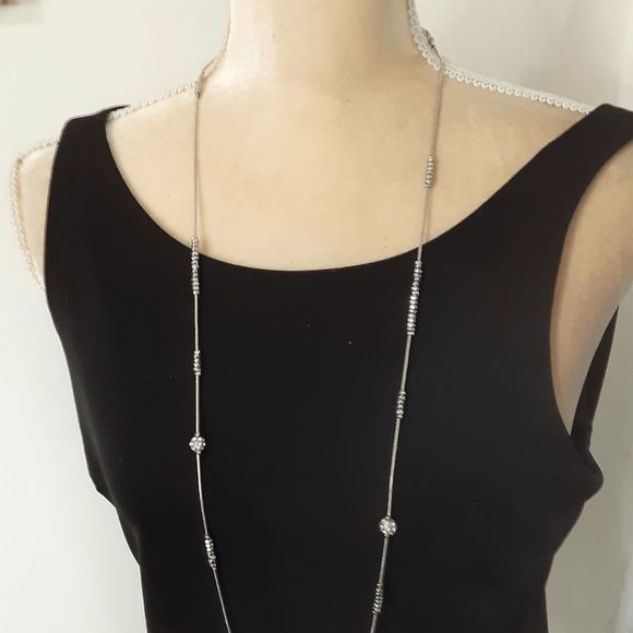 Chico's | Jewelry | Chicos Shimmeringsilvertone Chain Necklace ...